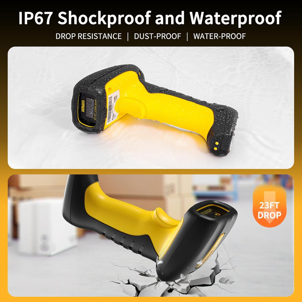 NS1200 Industrial Bluetooth QR Barcode Scanner, IP67 Waterproof & Drop