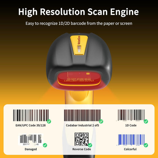 NS1200 Industrial Bluetooth QR Barcode Scanner, IP67 Waterproof & Drop