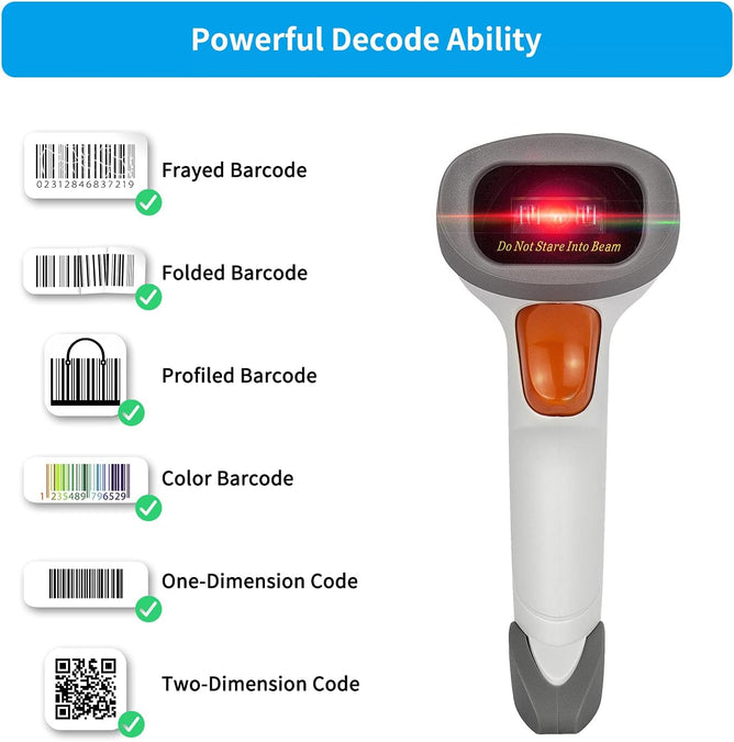 NSL8BL Bluetooth 2D Barcode Scanner, 3 in 1 Automatic Wireless QR Code