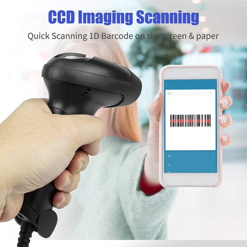 NSL3 Wired 1D Barcode Scanner - Handheld USB CCD Bar Code Reader(Code