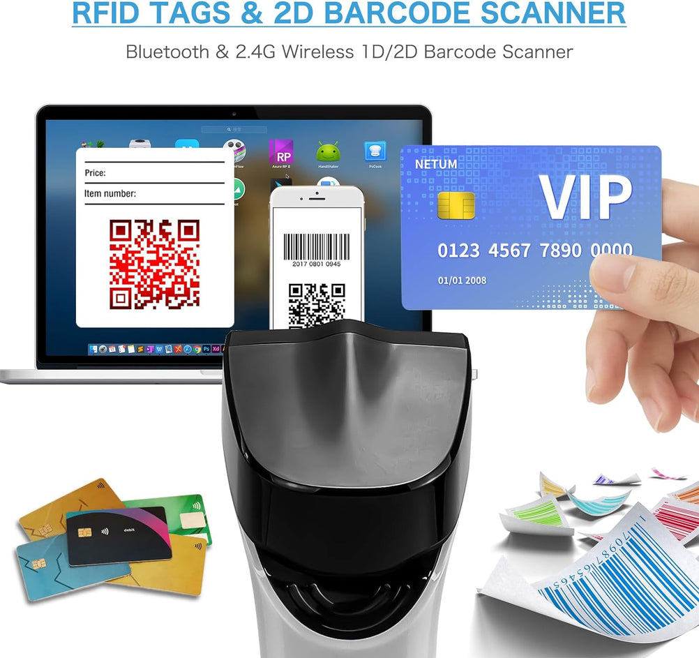 DS8100 Wireless Hybrid RFID Imager, NFC HF RFID Tags Reader and 1D/2D
