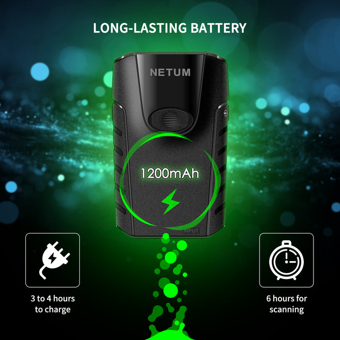 NSE800 Portable Bluetooth QR Code Scanner, Back Clip 2D Barcode Reader