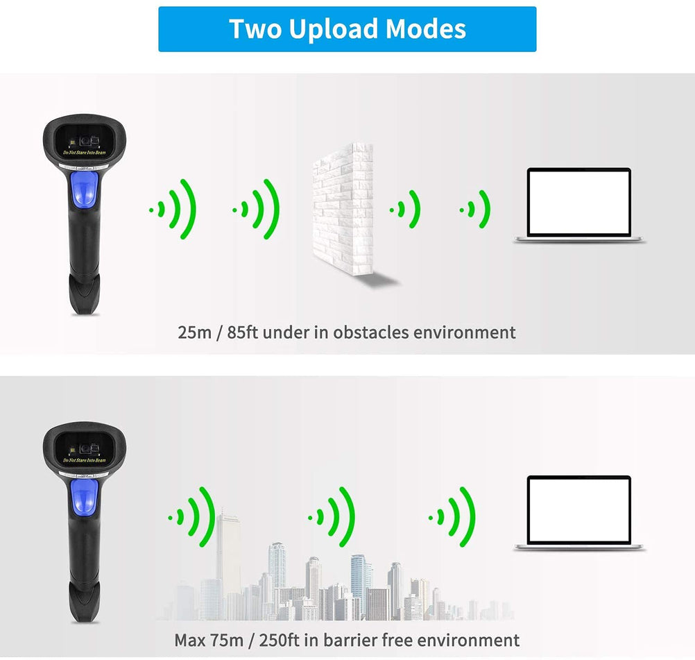 NSL8 Wireless 2D Barcode Scanner - Handheld QR Bar Code Reader Scan PD