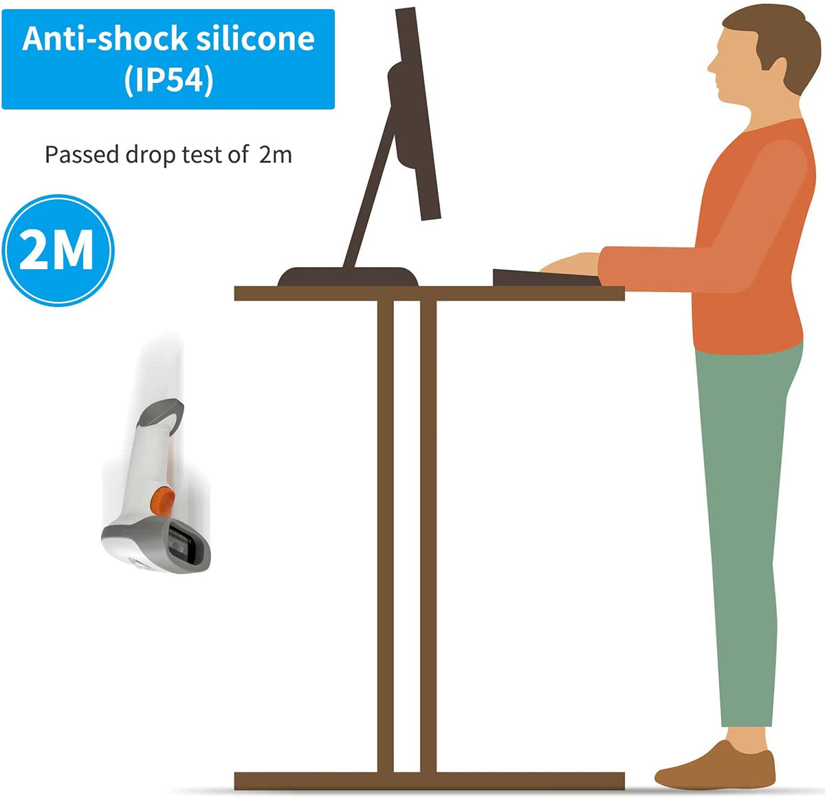 NetumScan Bluetooth 2D Barcode Scanner, 3 in 1 Automatic Wireless QR B