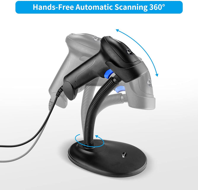 NetumScan Handheld USB 1D Barcode Scanner with Stand, Wired CCD Bar Co