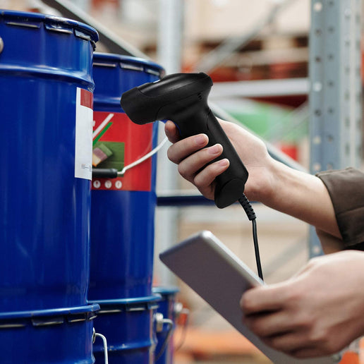 NetumScan Handheld USB 1D Barcode Scanner with Stand, Wired CCD Bar Co